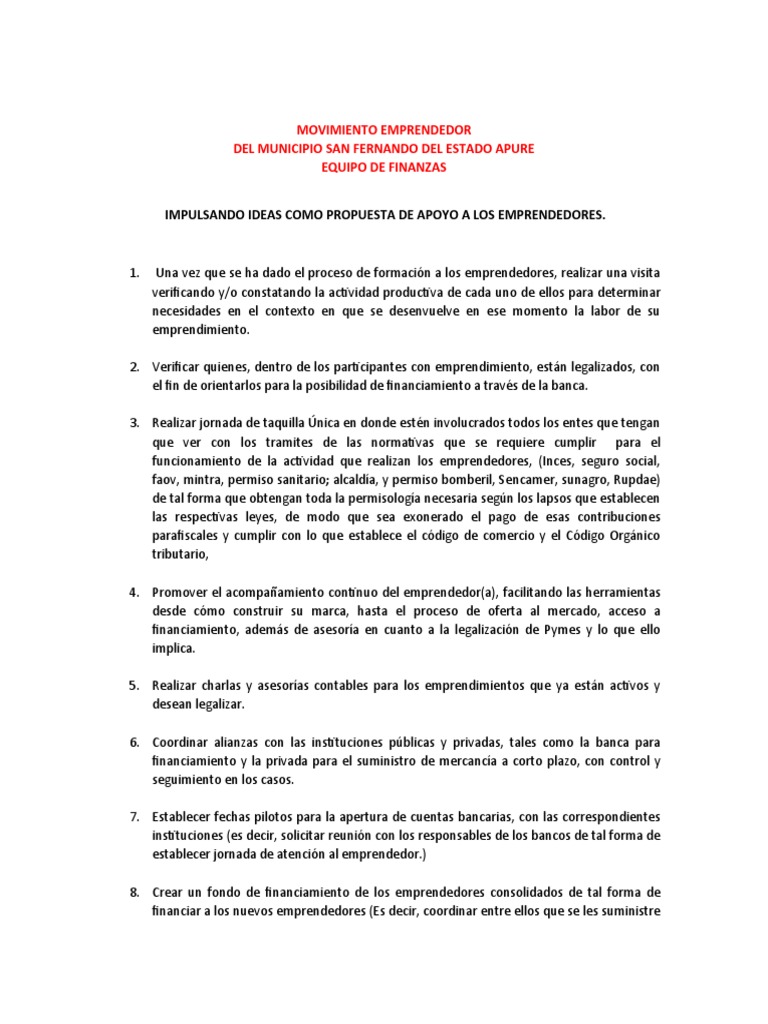 Propuesta Emprender | PDF | Iniciativa empresarial | Business