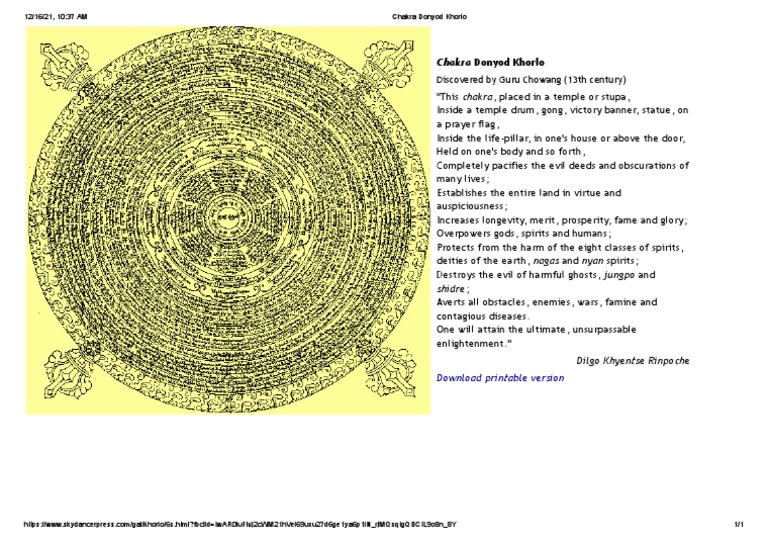 Chakra Donyod Khorlo | PDF | Religious Belief And Doctrine
