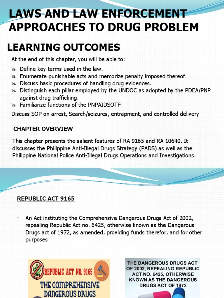 Laws and Law Enforcement Approaches On Drug Problem | PDF | Narcotic ...