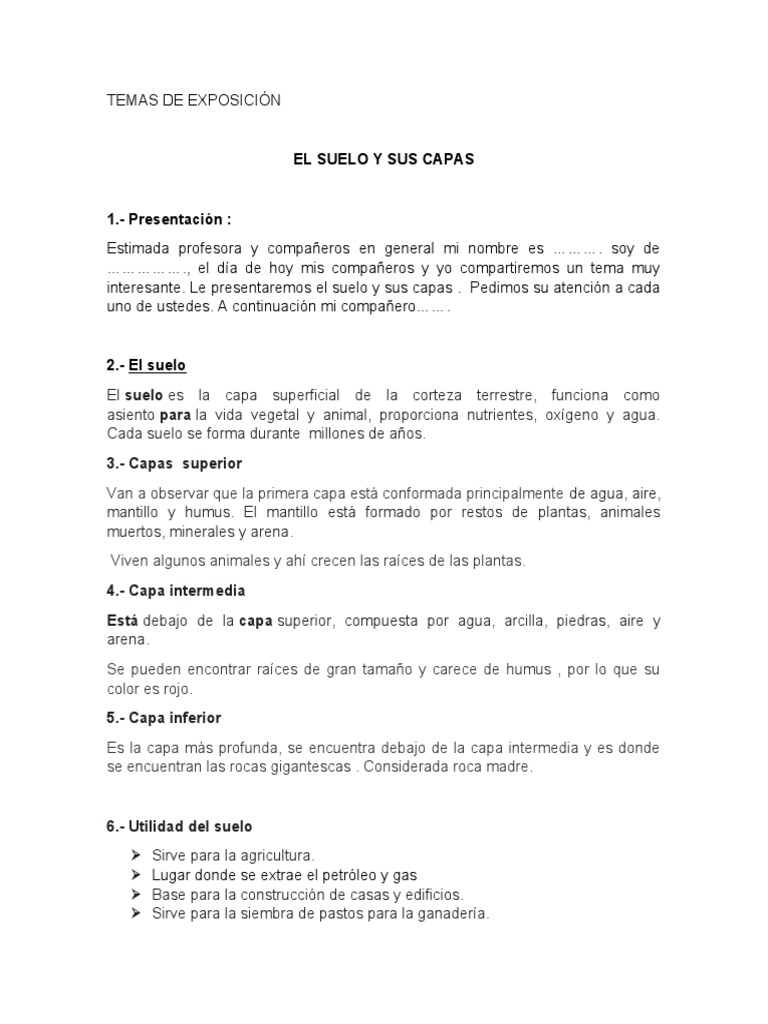 Estructura y Utilidad del Suelo | PDF | Agua | Suelo