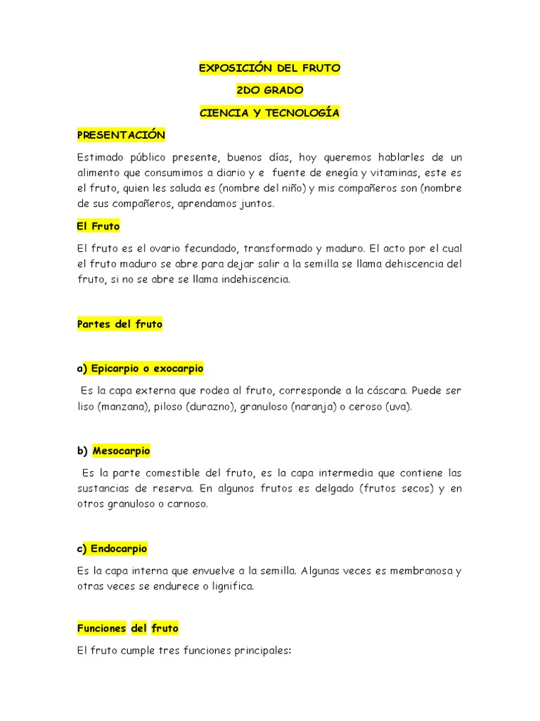Estructura y Funciones del Fruto | PDF | Fruta | Hoja