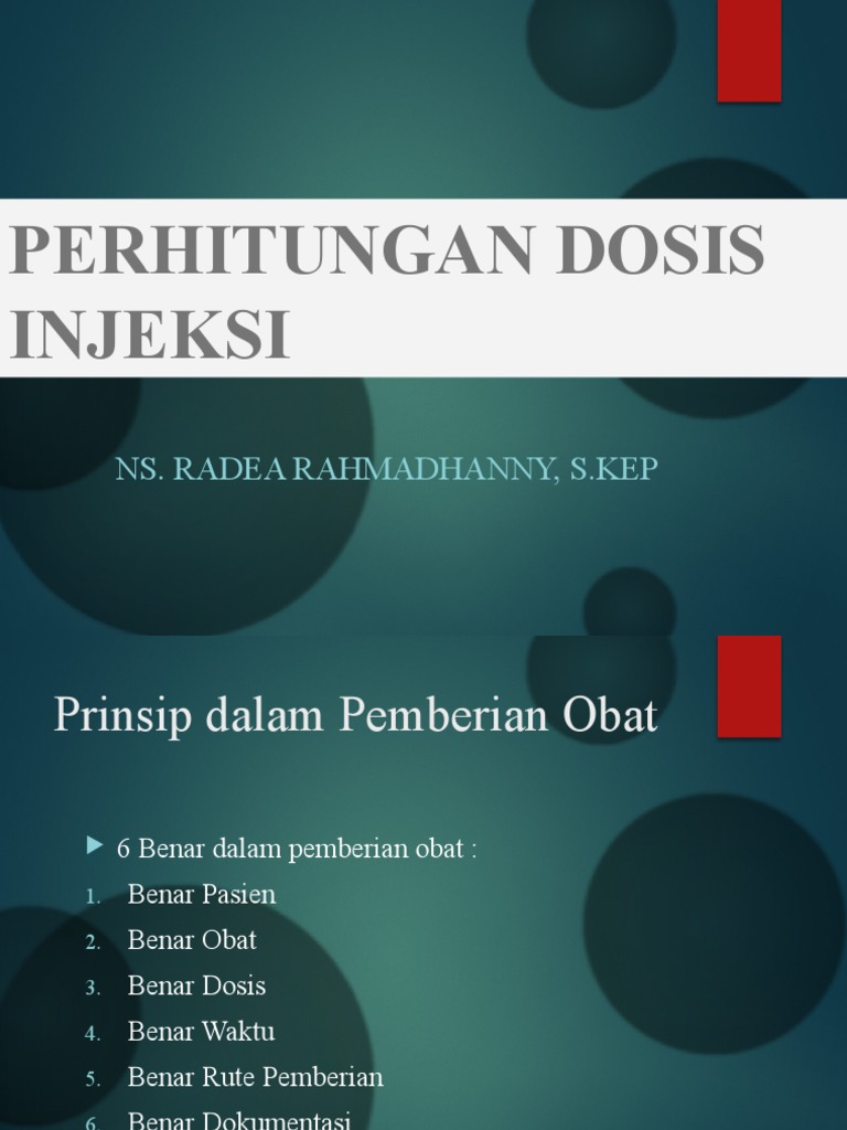 Panduan Dosis Injeksi Medis | PDF