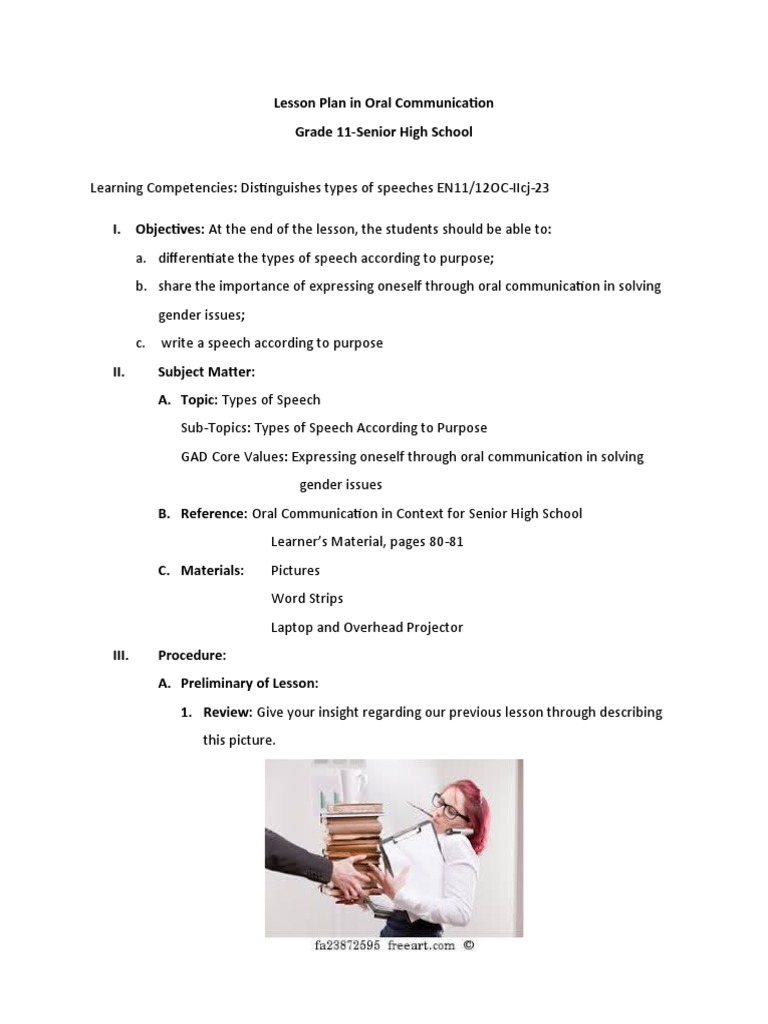 Lesson Plan in Oral Communication 3 | PDF | Lesson Plan | Credibility