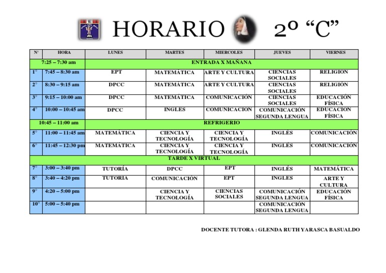 Horario 2C | PDF