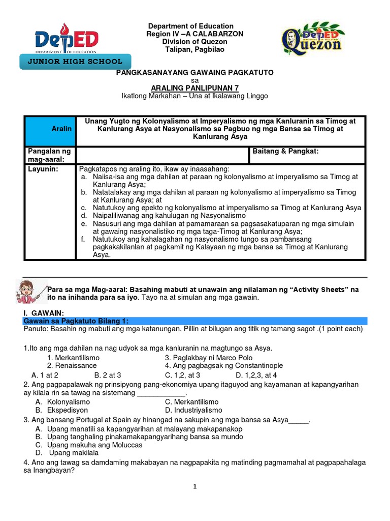 Sva Ap7 Las 1ST-2ND Week | PDF