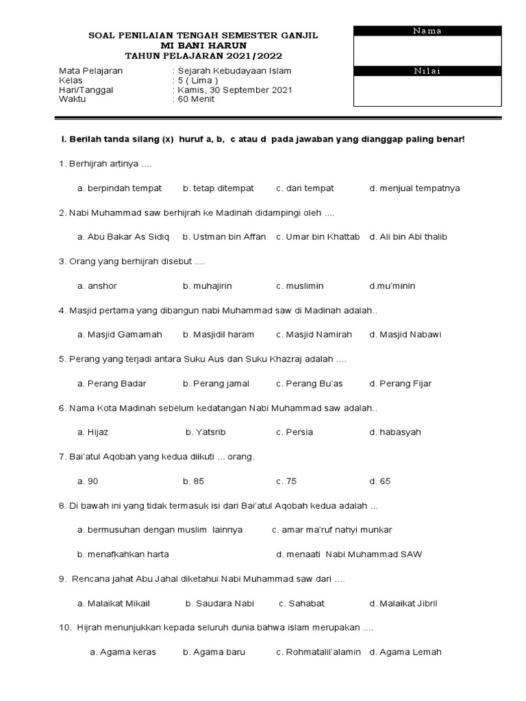 Soal Kelas 5 Ski | PDF