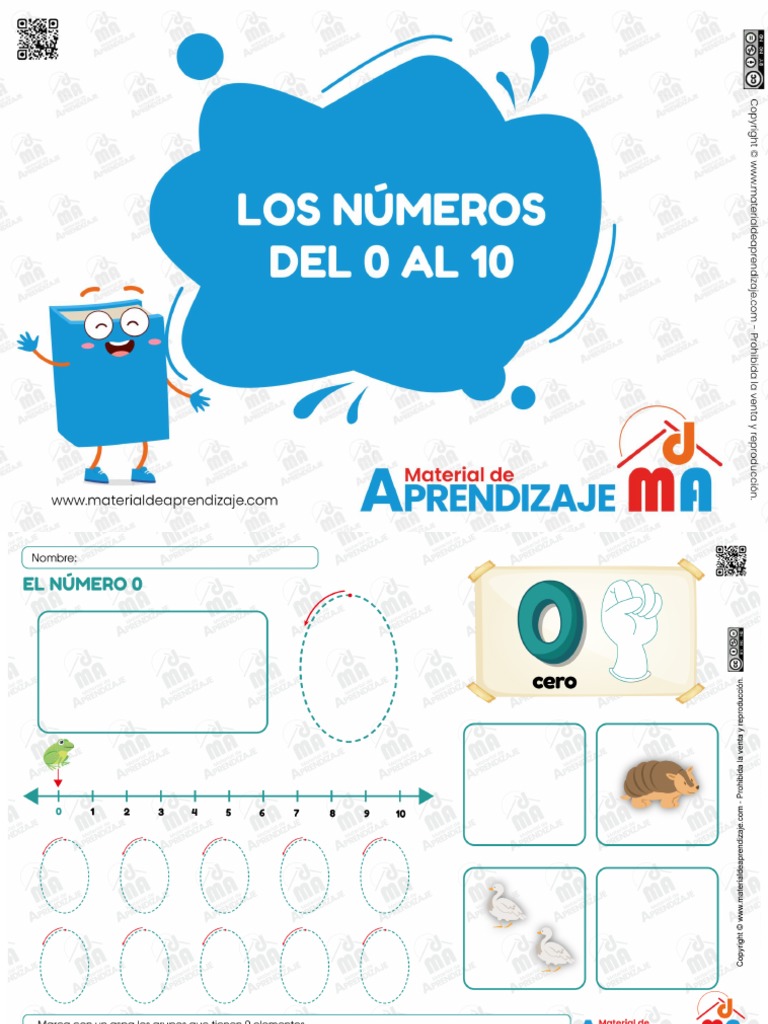 Los Números Del 0 Al 10 Color | PDF