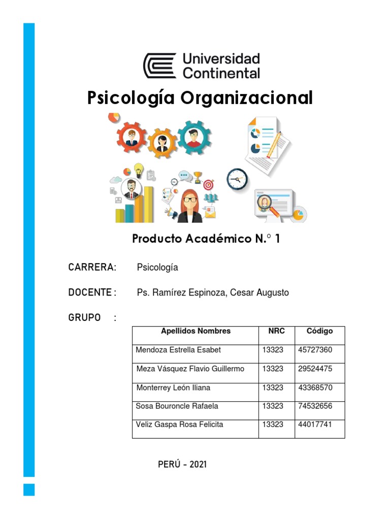 PA01 Psicologia Organizacional-MENDOZA MEZA MONTERREY SOSA VELIZ | Descargar gratis PDF ...