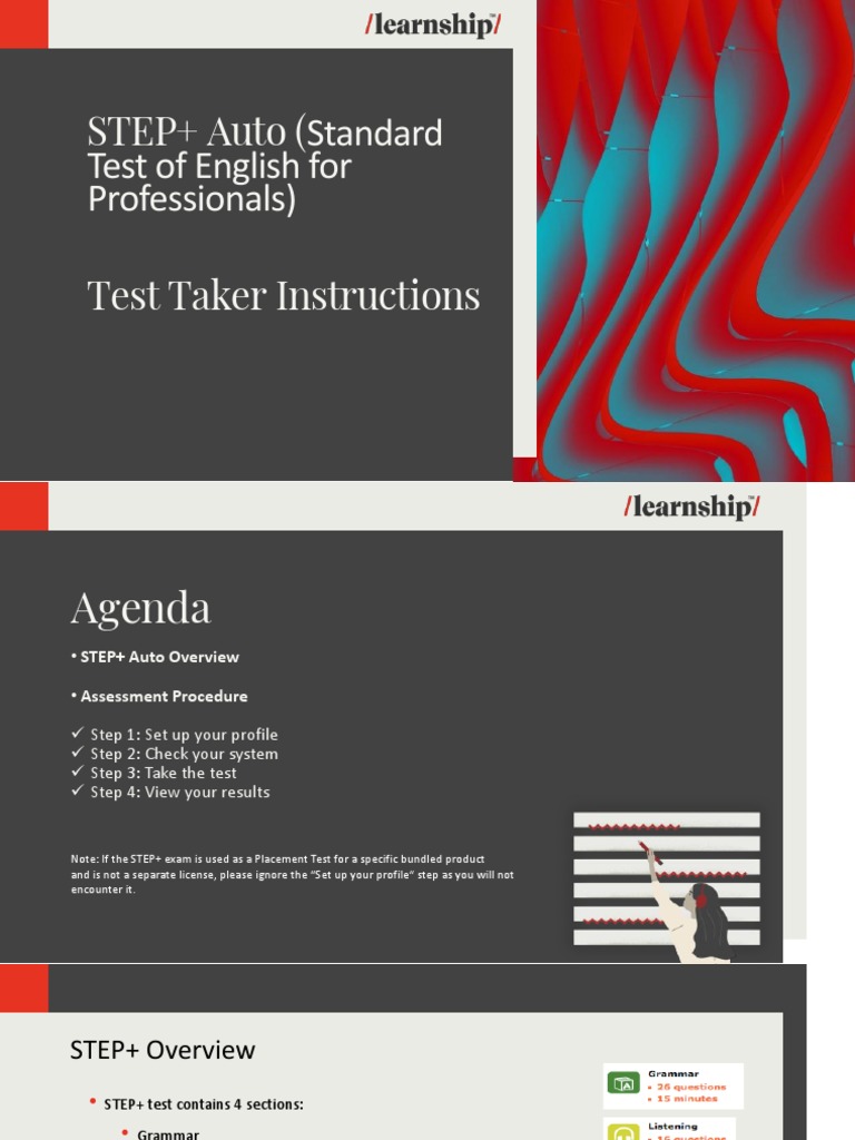 STEP+ Auto Test Taker Instructions | PDF | Test (Assessment) | Internet