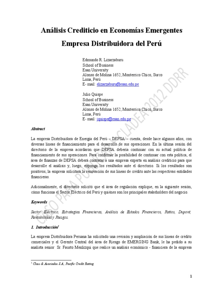 Caso 1 Depsa | PDF | Bancos | Perú