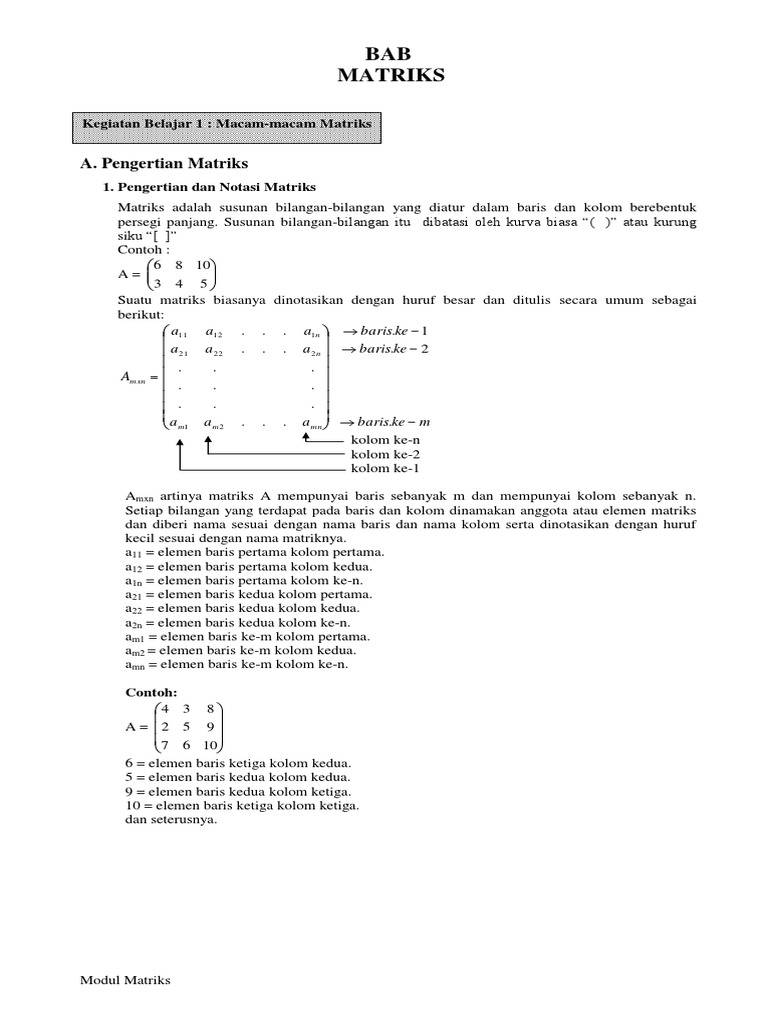 Matriks 1 | PDF