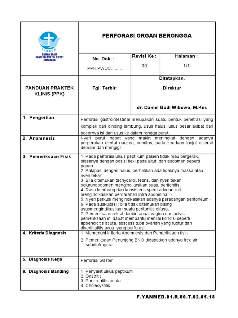 Panduan Perforasi Gaster dan Penanganannya | PDF