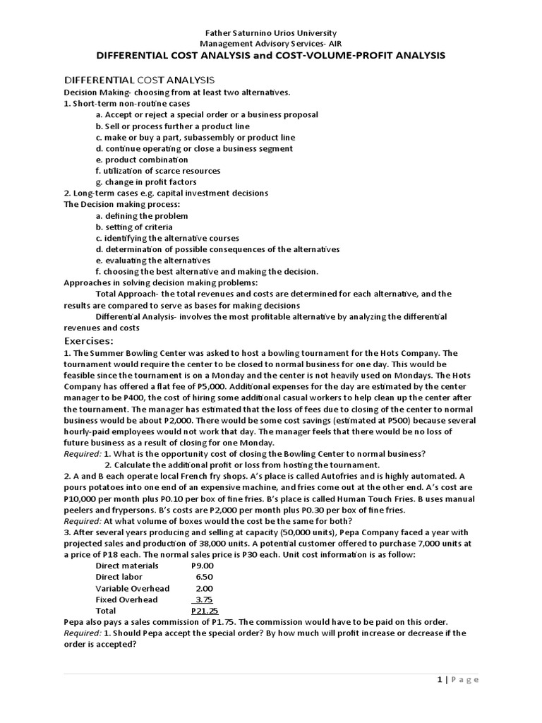 Mas Review #1 FSUU Accounting | PDF | Pricing | Marketing
