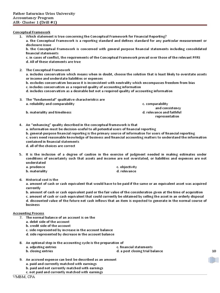 Drill 1 No Answer Accounting | PDF | Debits And Credits | Financial ...