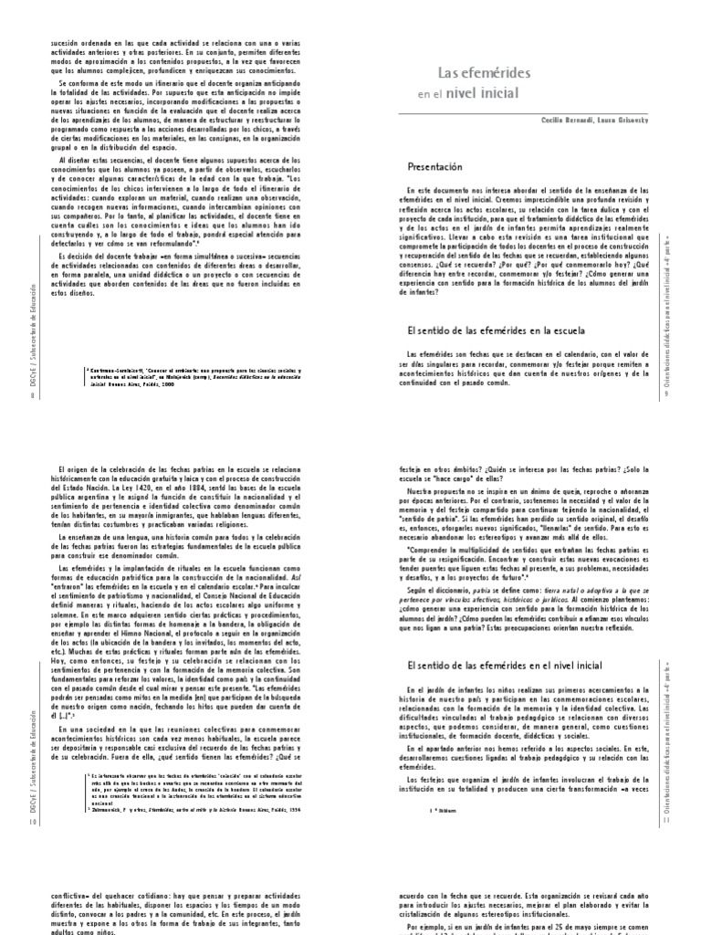 Bernardi-Grisovsky-Las Efemérides en El Nivel Inicial, DGCyE ...