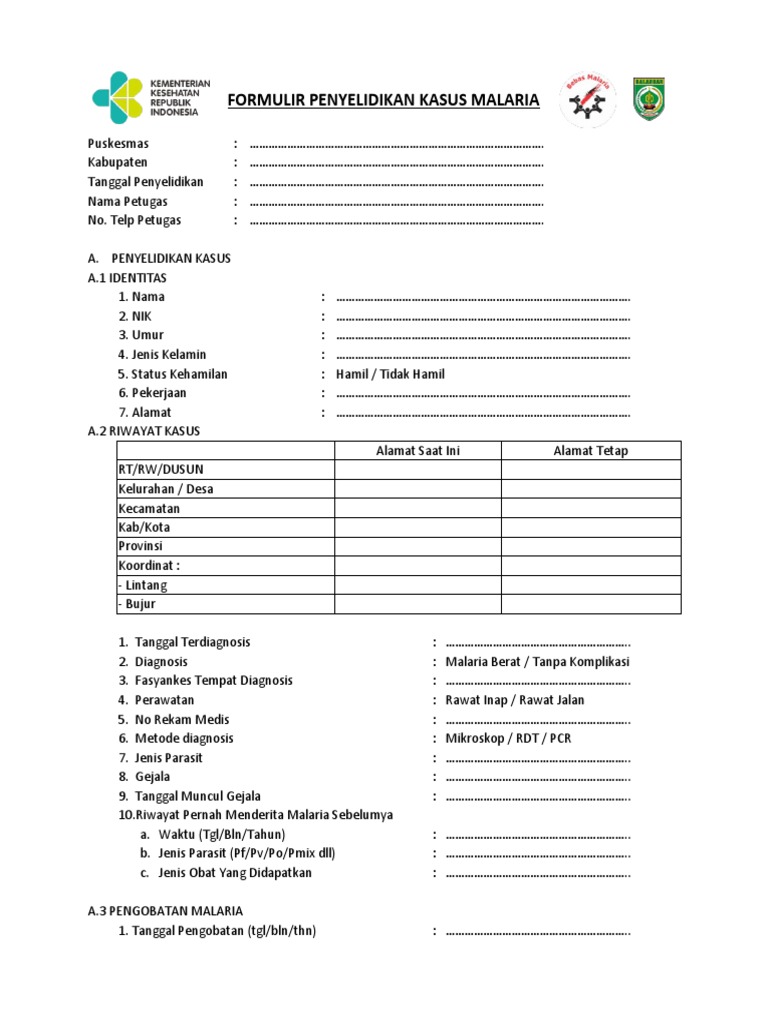 Form PE Malaria | PDF