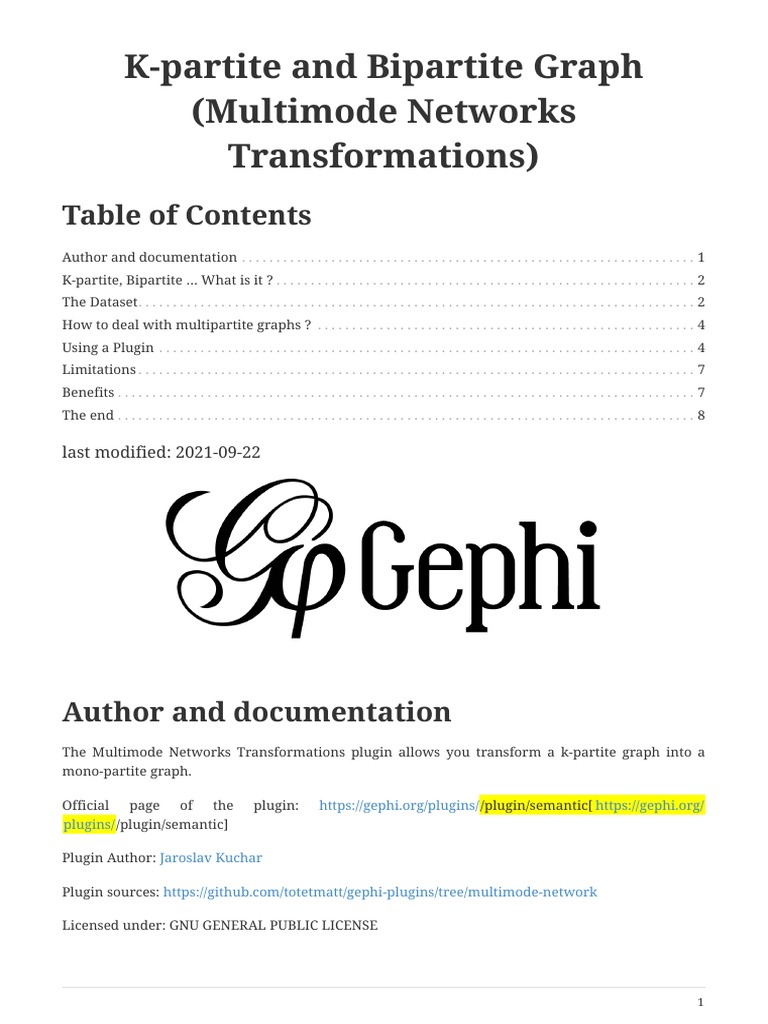Gephi K Partite Bi Partite Graph en | PDF | Vertex (Graph Theory) | Computing