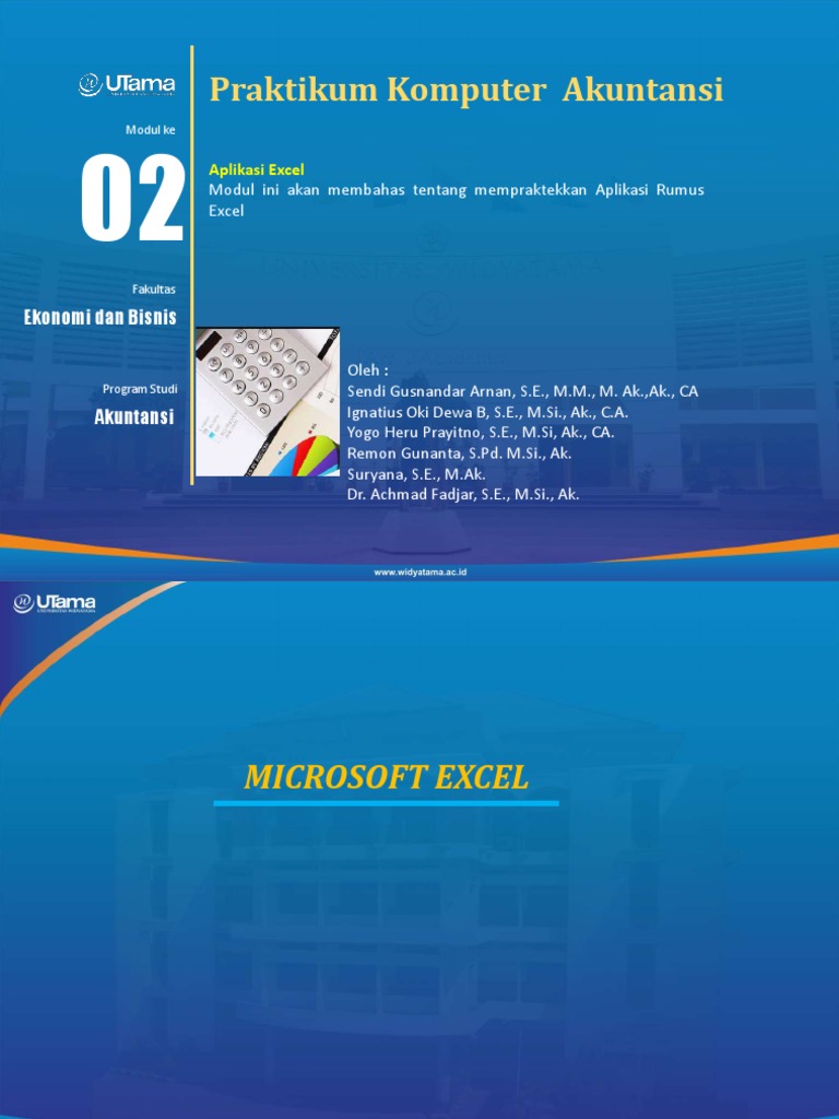 Bab 2 Aplikasi Excel Mata Kuliah Praktikum Komputer Akuntansi | PDF