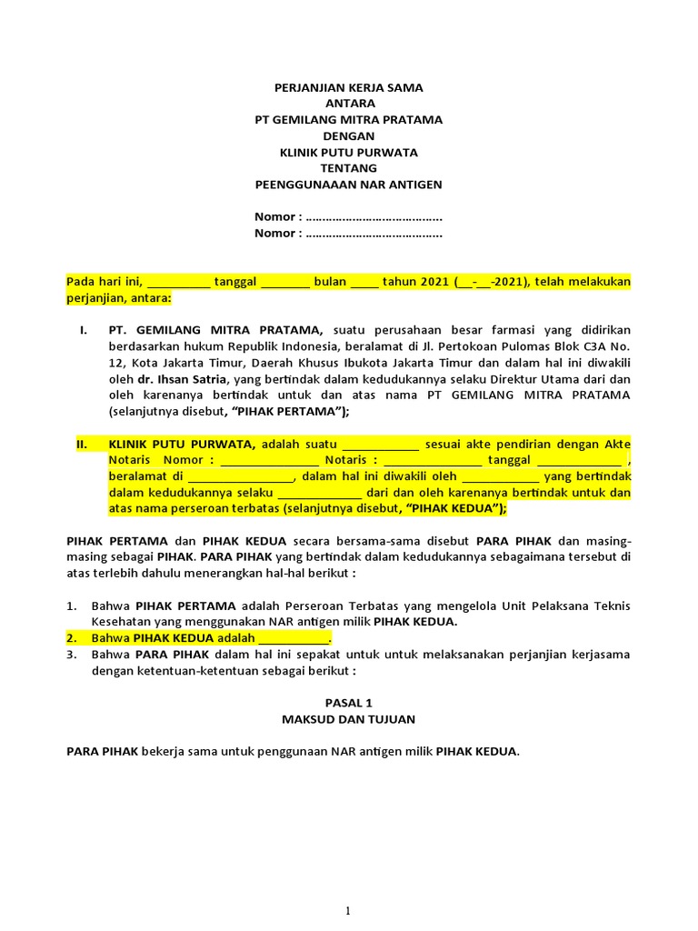 PKS GMP Klinik Putu Nar Antigen | PDF