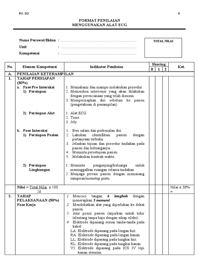 Form Penilaian EKG | PDF