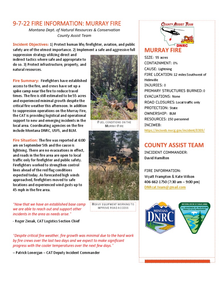 Murray Fire 9-7-22 UPDATE | PDF | Firefighter | Fires