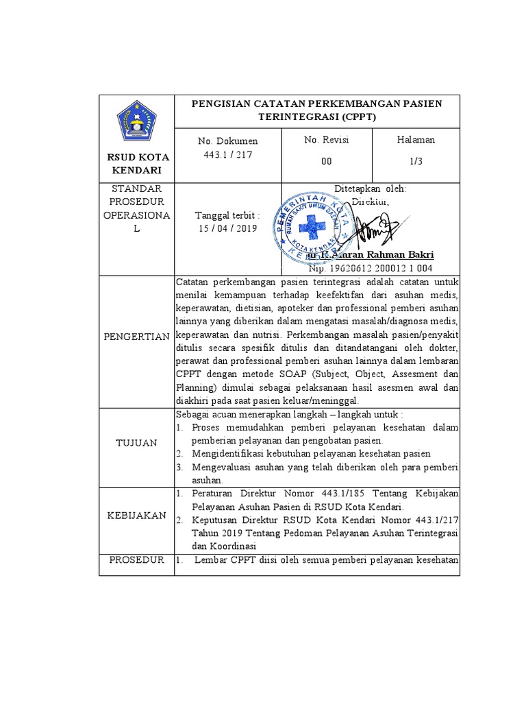 Spo CPPT | PDF | Kesehatan Holistik