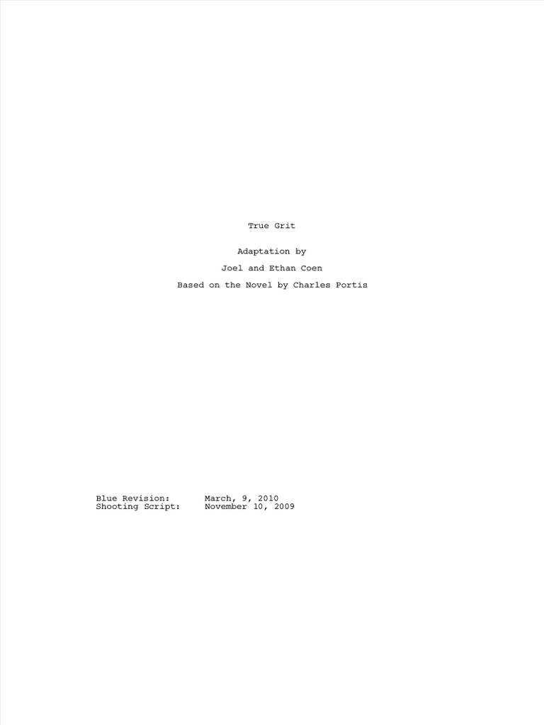 True Grit Script | PDF