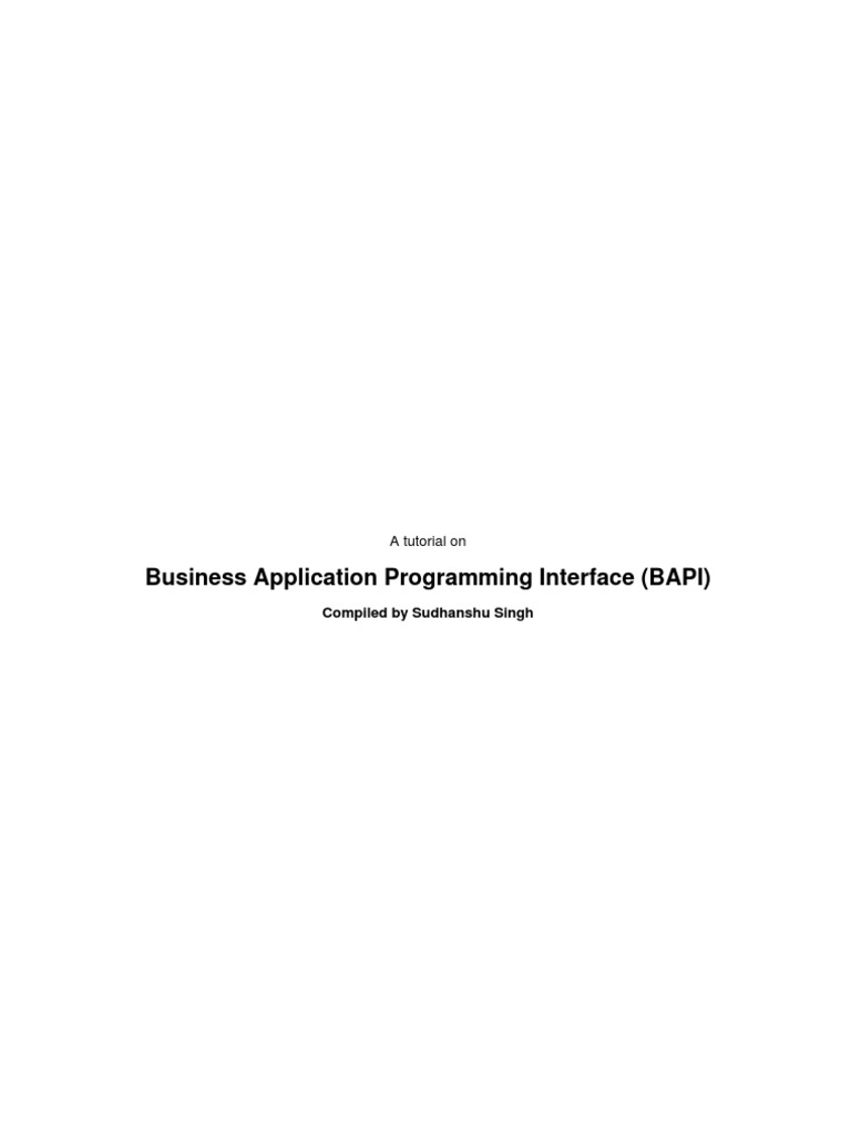 BAPI Programming Tutorial Guide | PDF