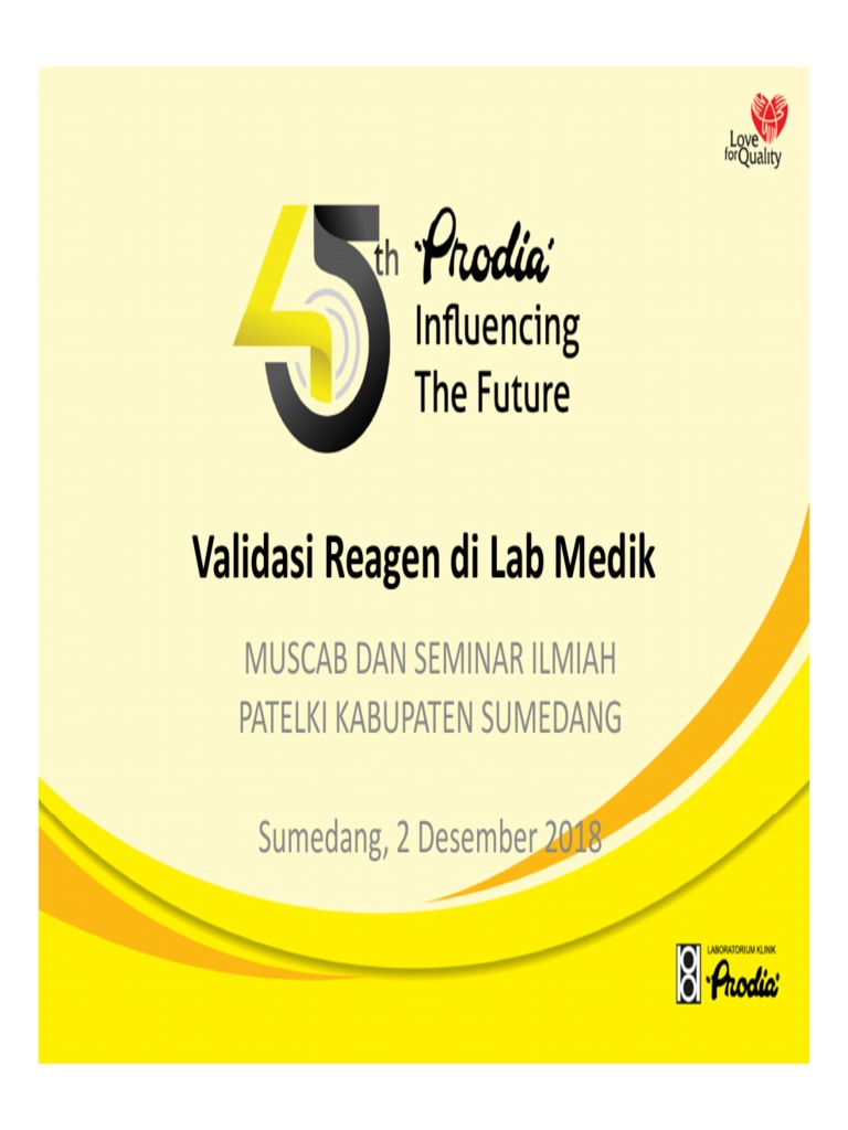 Validasi Reagen di Lab Medik Prodia | PDF | Teknologi & Rekayasa