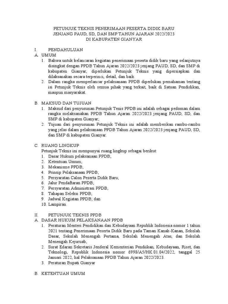 Juknis PPDB 2022 2023 | PDF