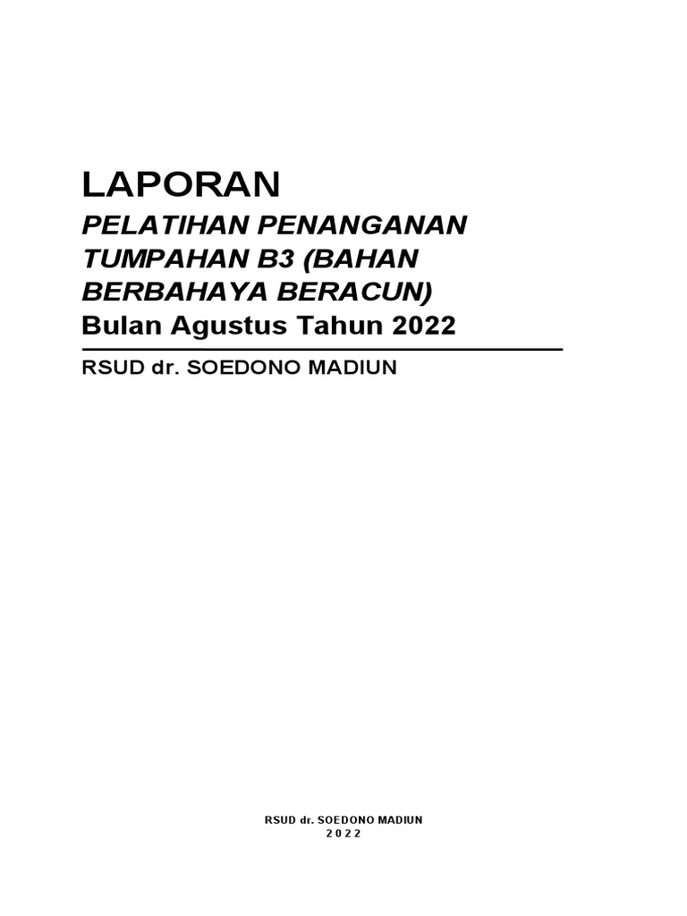 Pelatihan Penanganan Tumpahan B3 2022 | PDF