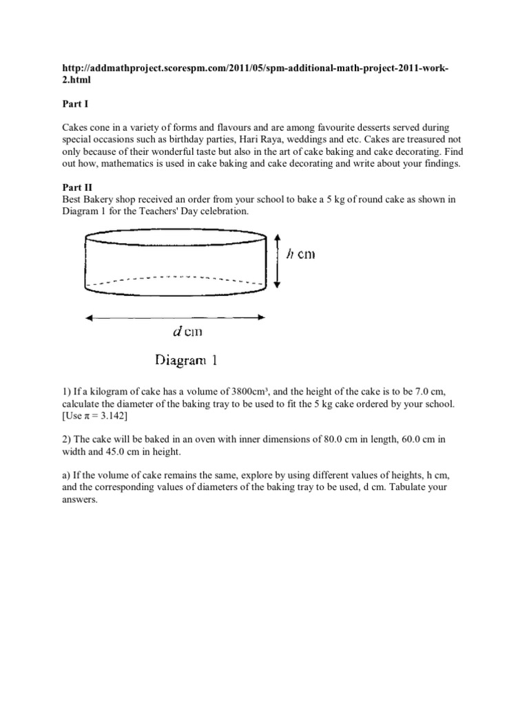 Add Math | PDF | Volume | Cakes