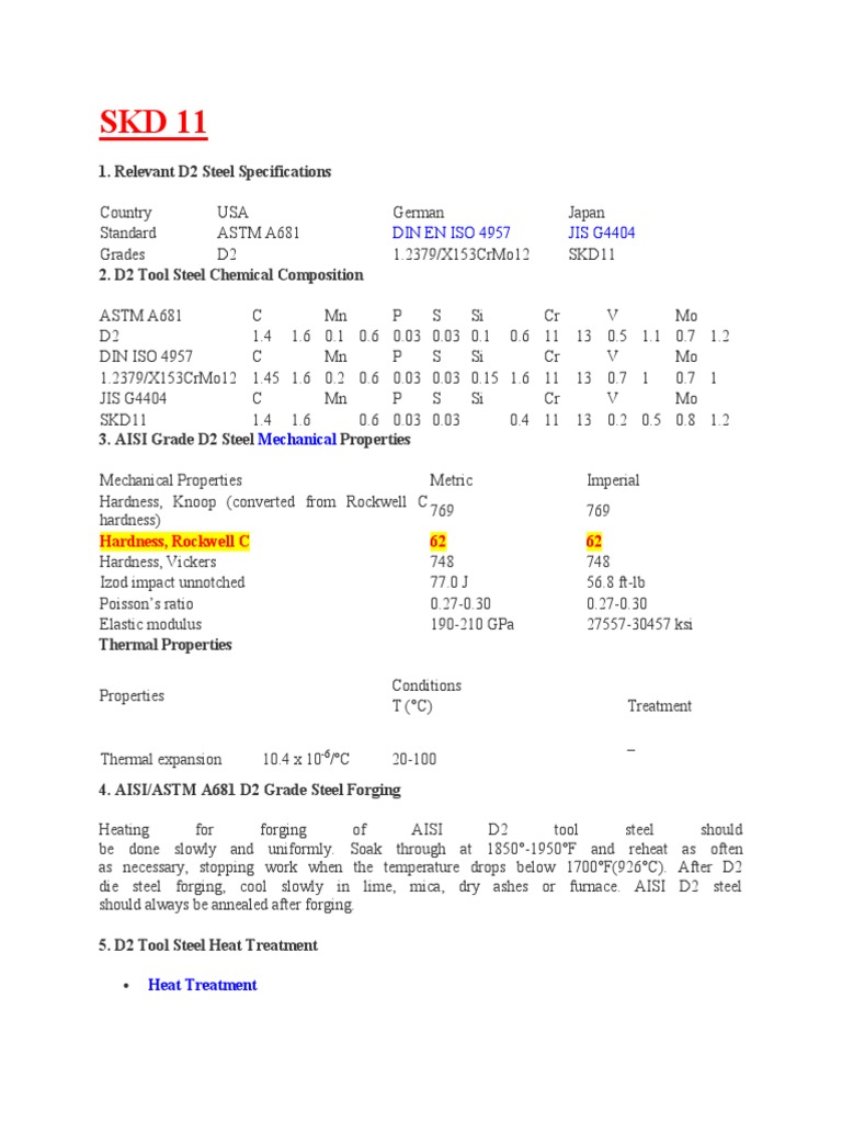 Hardness HSS - SKD11 | PDF | Heat Treating | Steel