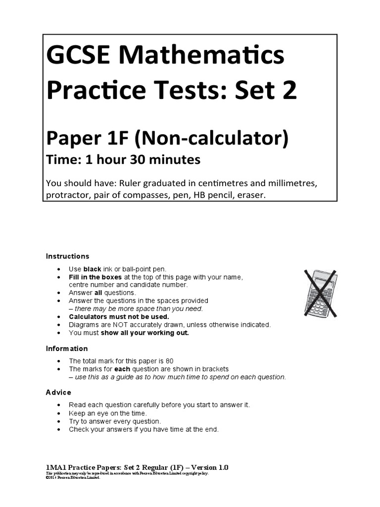 01a Practice Papers Set 2 - Paper 1f | PDF | Lunch
