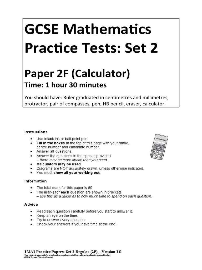 02a Practice Papers Set 2 - Paper 2f | PDF