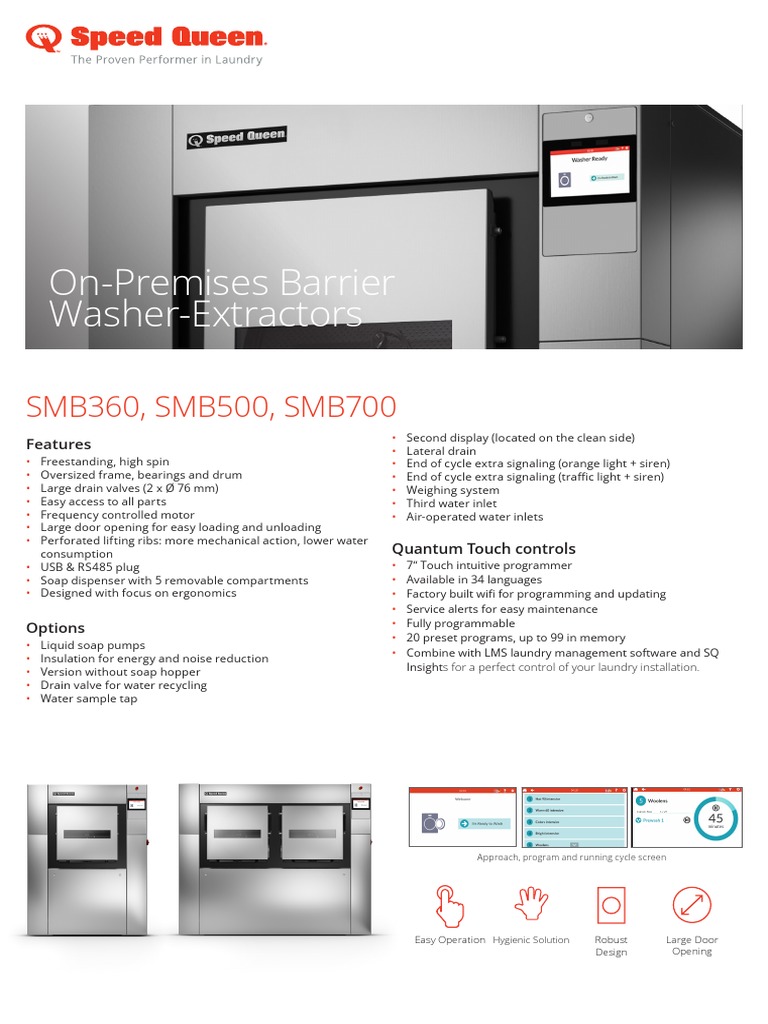 Brosur Speed Queen Barrier Washer Extractor | PDF | Washing Machine ...