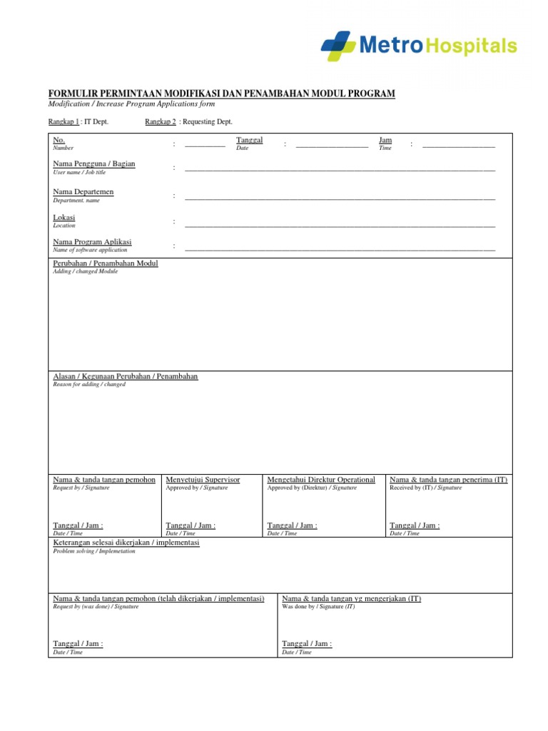 Form Modifikasi Dan Penambahan Modul | PDF | Business