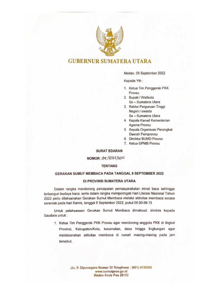 Surat Edaran Gubernur | PDF