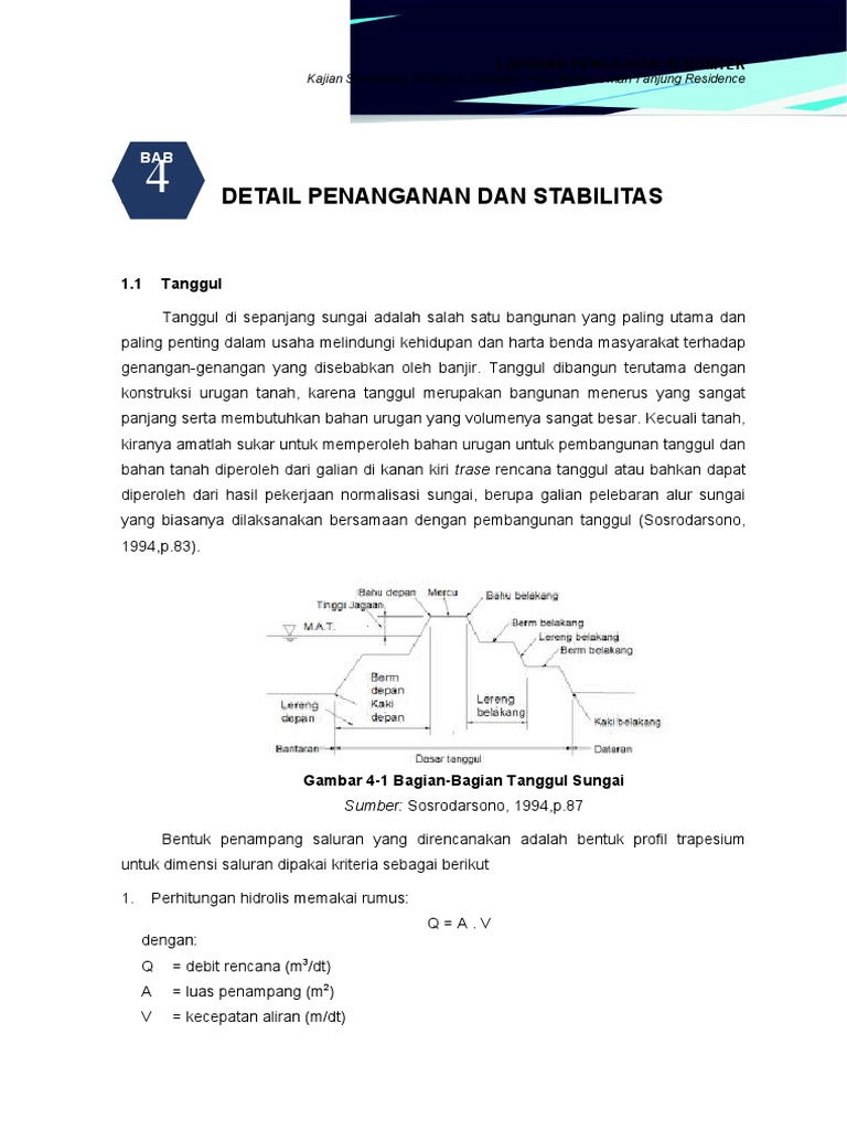 Detail Penanganan Tanggul Pada Pemukiman | PDF