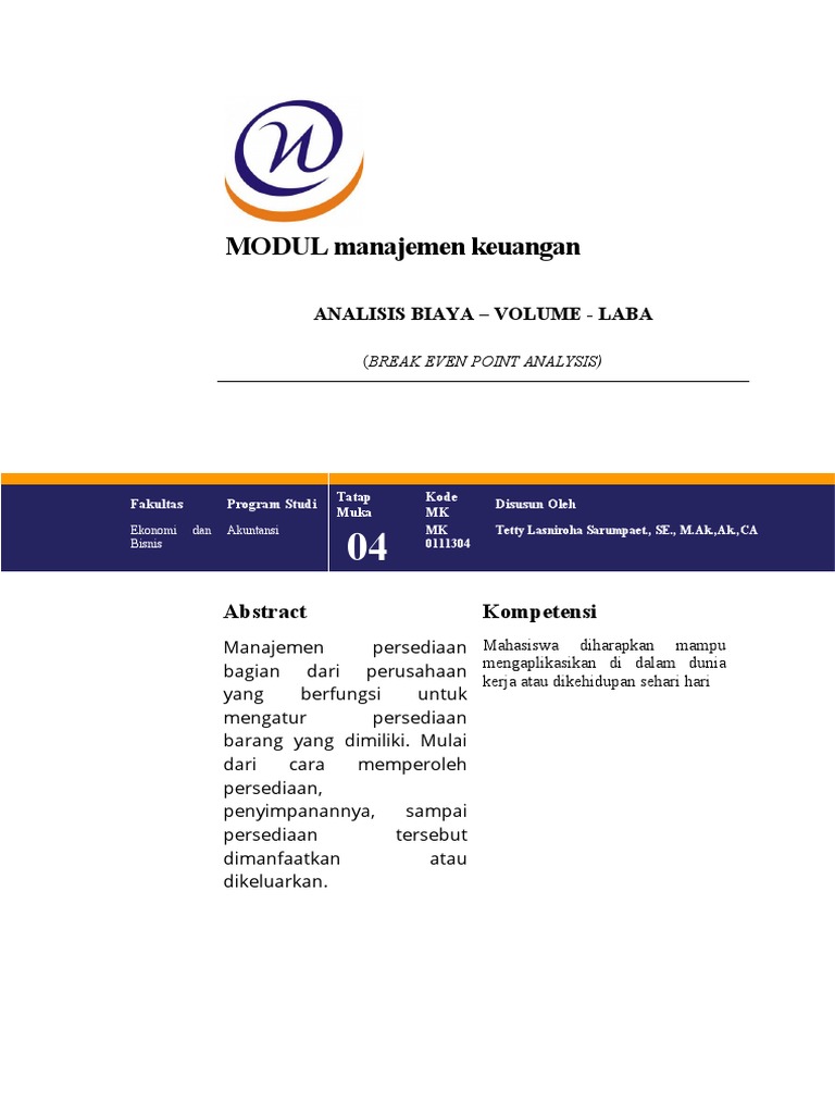 Analisis Break Even Point dan Margin | PDF