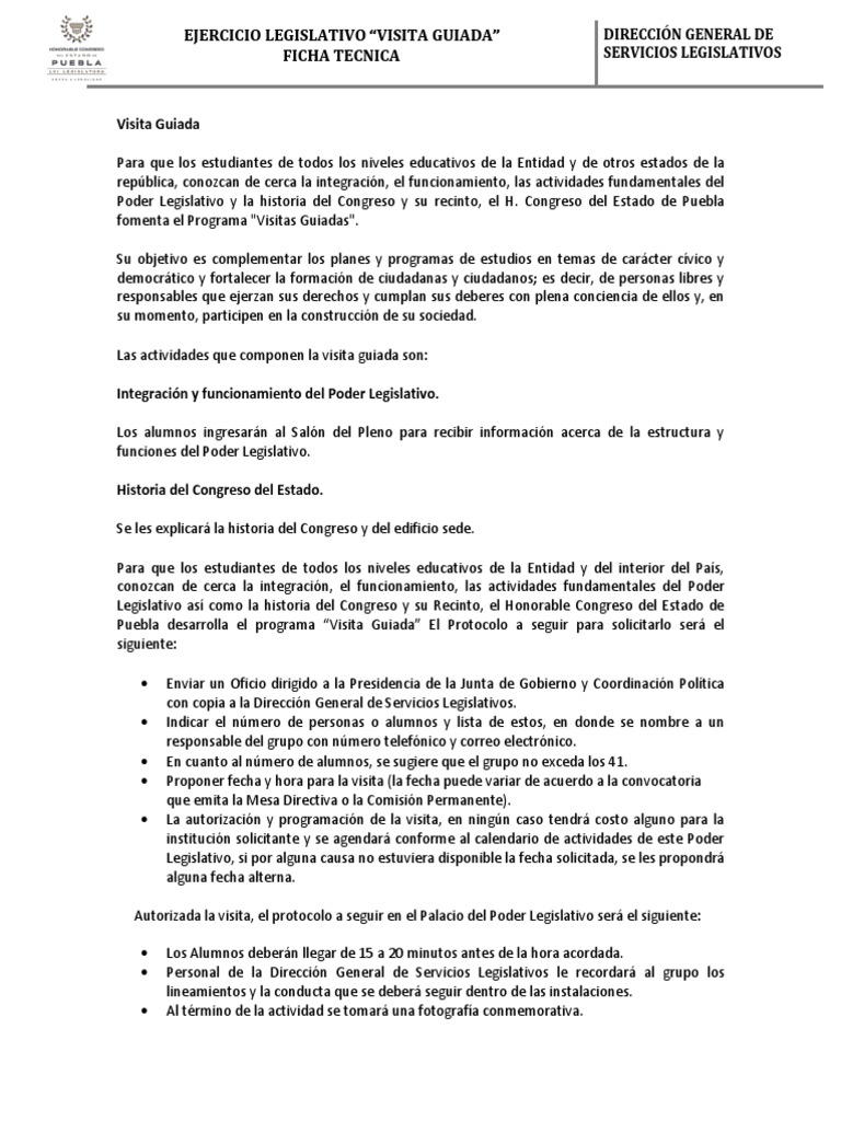 Visita Guiada Ficha Tecnica | PDF | Estado (política) | Gobierno