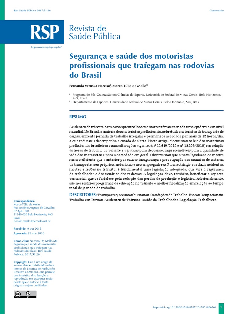 NR 07 - SST Motoristas Profissionais | PDF | Expediente