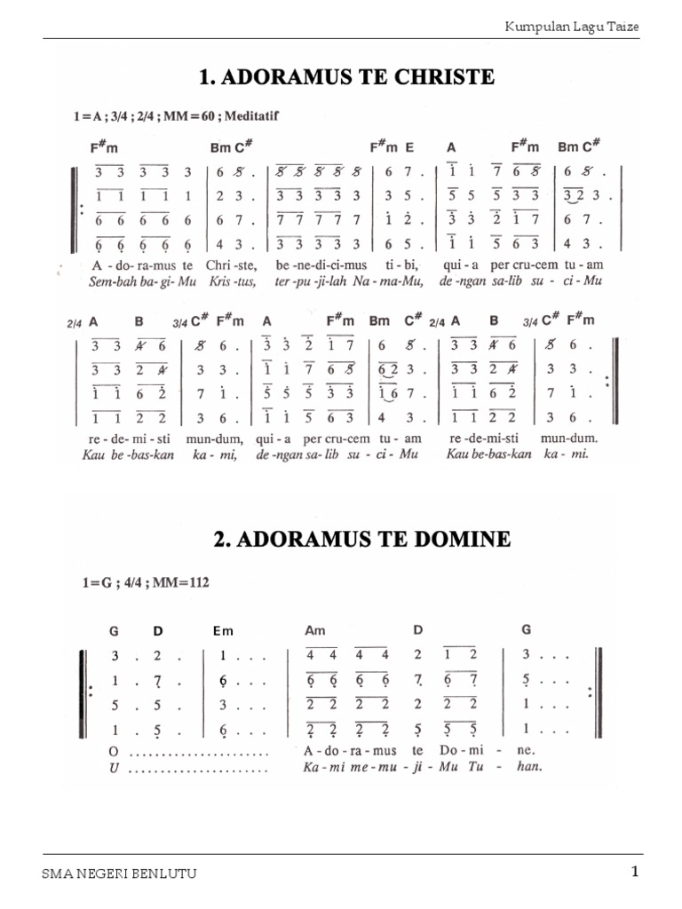 Lagu Taize Full 1 | PDF | Seni & Disiplin Bahasa | Agama & Spiritualitas