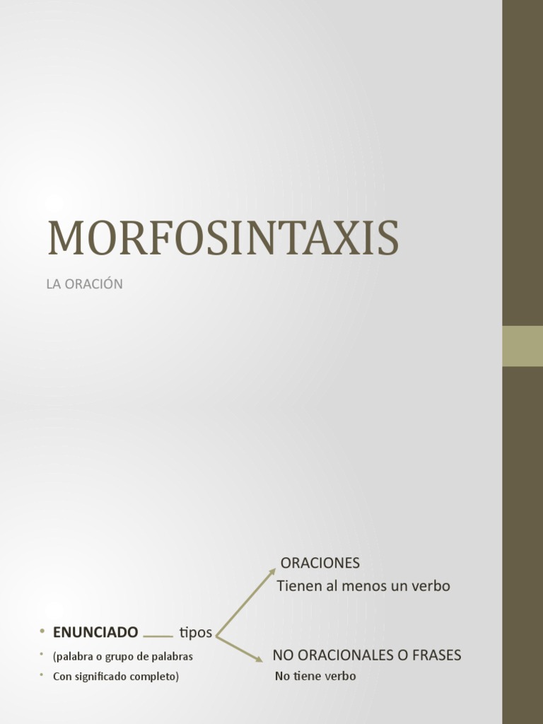 6) Morfosintaxis | PDF | Asunto (gramática) | Verbo