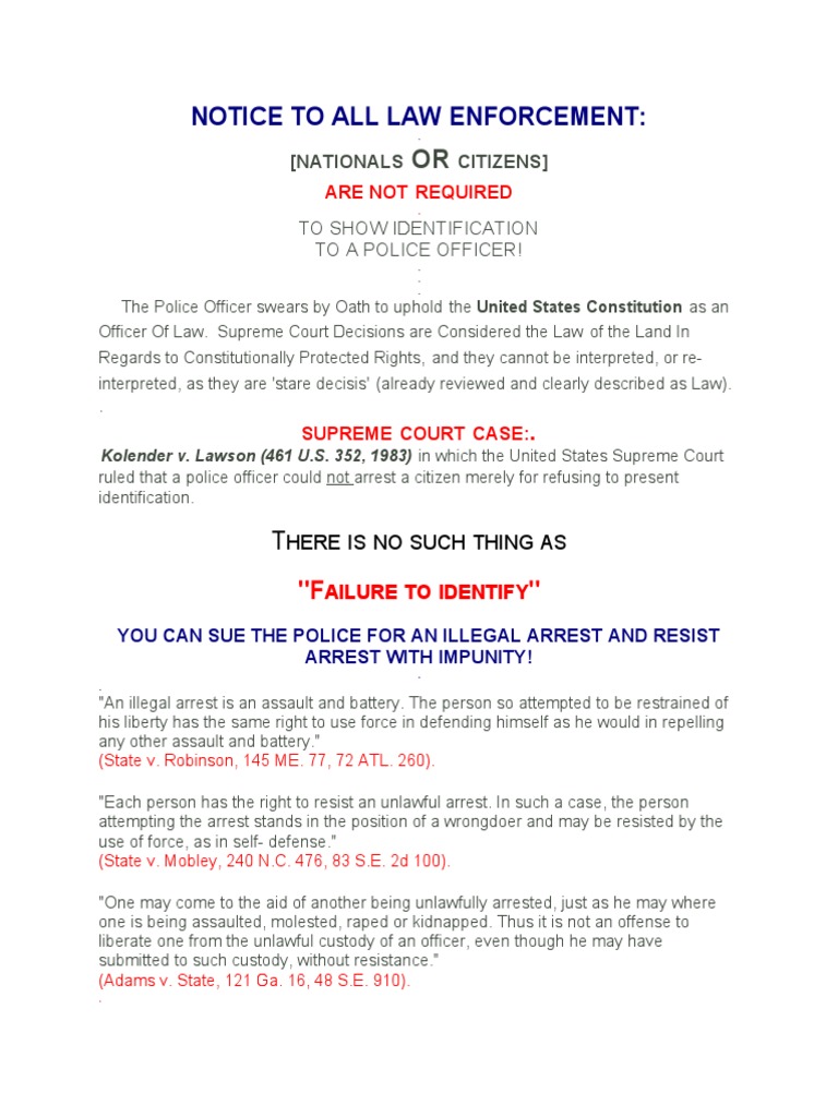 Notice To All Law Enforcement | PDF | Lawsuit | Jury Trial