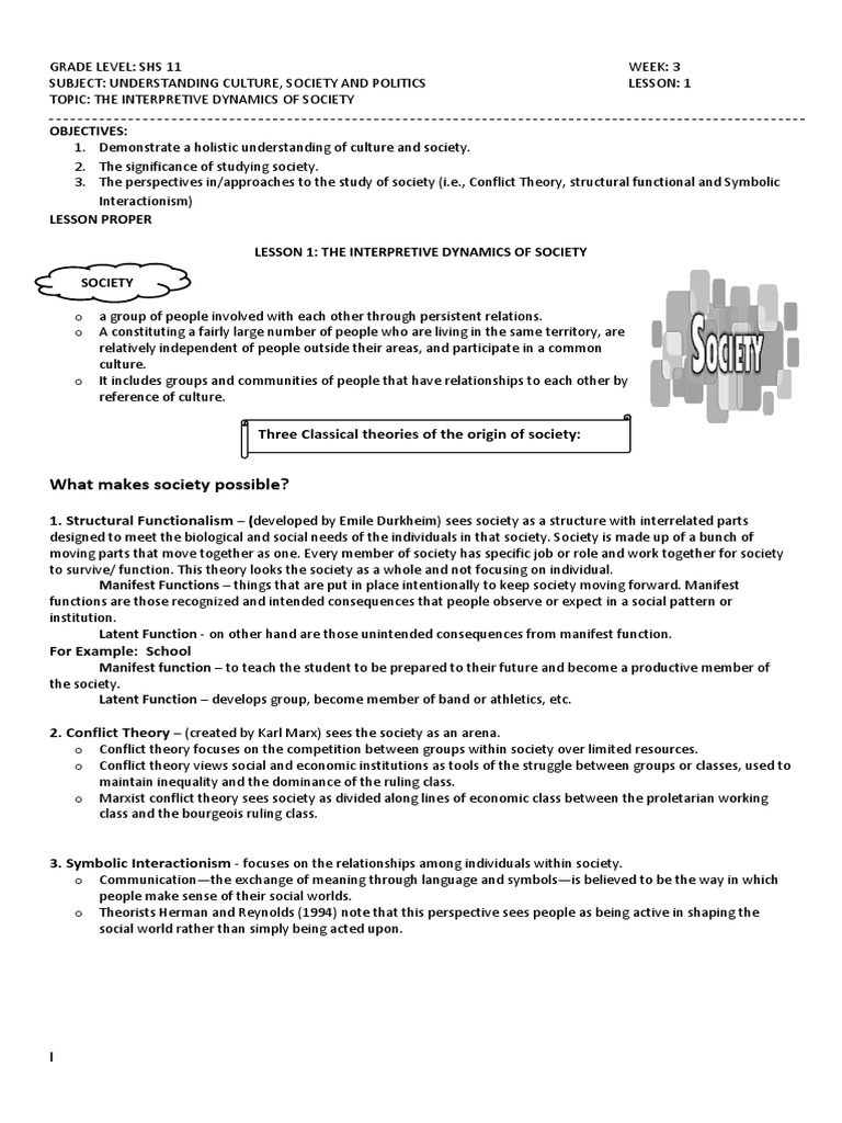 Ucsp Week 3 Lesson 1 | PDF | Society | Philosophical Movements