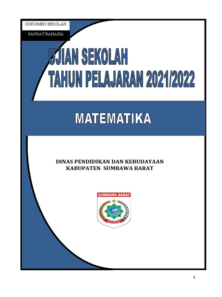 Soal Us Matematika 2022 | PDF | Metode & Bahan Ajar