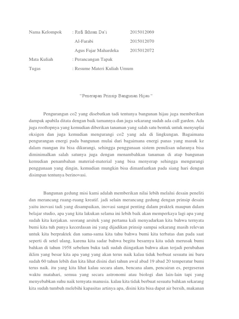 Resume Kuliah Umum | PDF