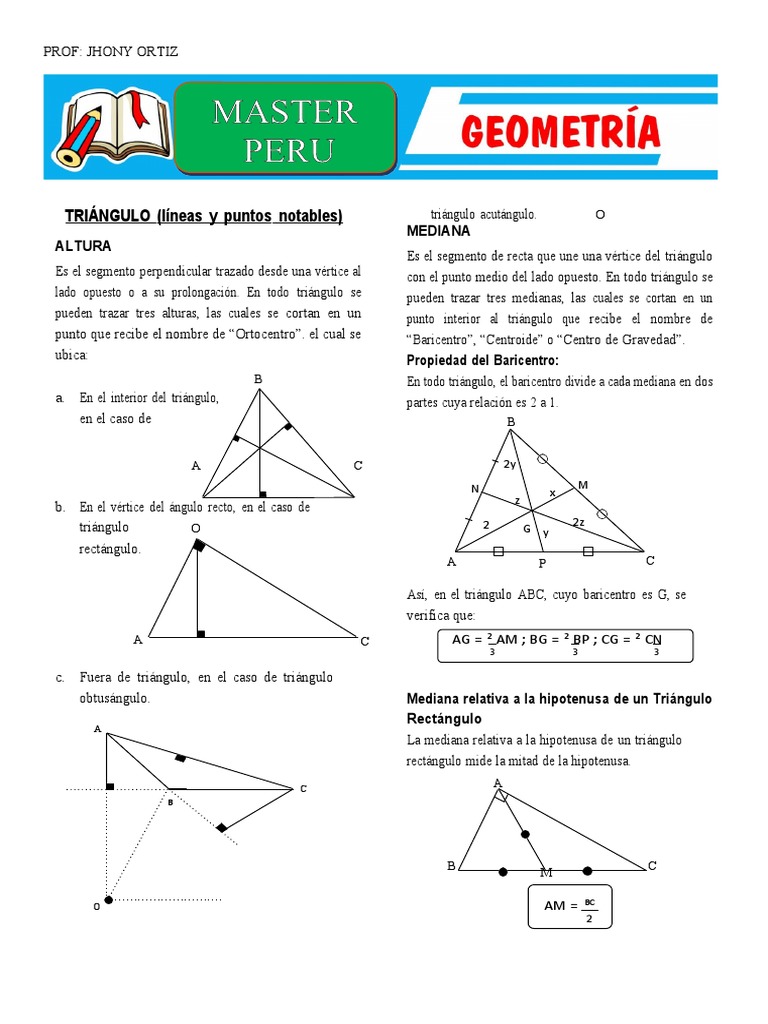 Geometria Tema 5 Lineas Notables en El Triangulo Ciclo Repaso Master Peru 2022 | Descargar ...
