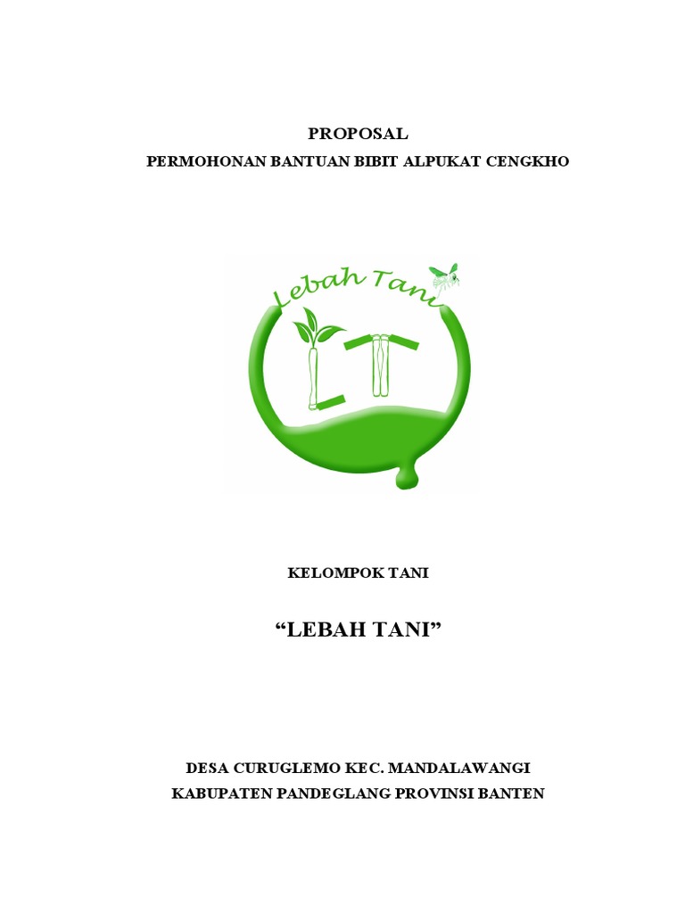Proposal Bantuan Bibit Alpukat Cengkho Dinas Pertanian Prov Banten | PDF